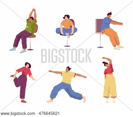 Cartoon People Stretching