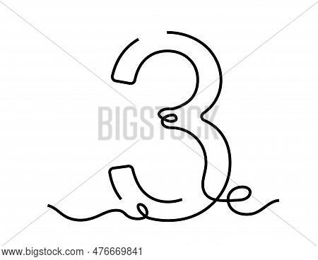 Linear Number 3 Vector & Photo (Free Trial) | Bigstock