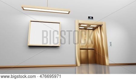 Golden Elevator Open Image & Photo (Free Trial) | Bigstock