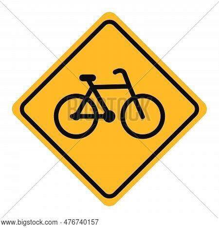 Bicycle Crossing Sign Vector & Photo (Free Trial) | Bigstock