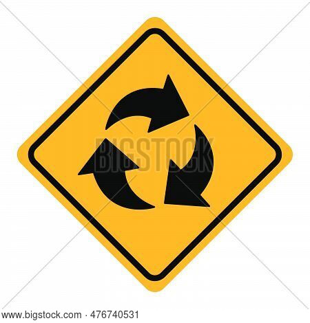 Roundabout Sign. Vector & Photo (Free Trial) | Bigstock