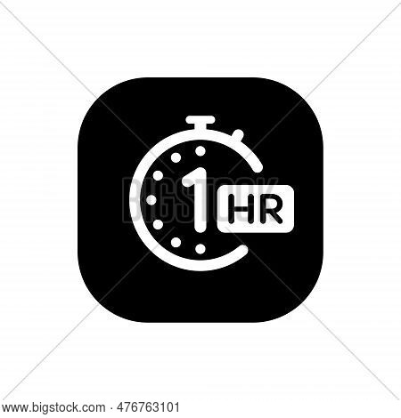 1 Hour Clock Icon Vector & Photo (Free Trial) | Bigstock