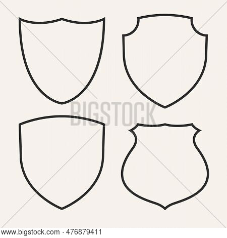 Set Shield Line Art Vector & Photo (Free Trial) | Bigstock