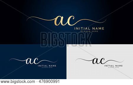 Ac Initials Vector Vector & Photo (Free Trial) | Bigstock