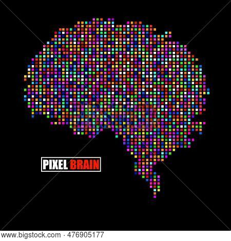 Pixel Brain Isolated Vector & Photo (Free Trial) | Bigstock
