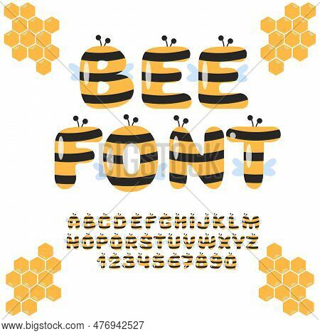 Bee Cute Font. Summer Vector & Photo (Free Trial) | Bigstock