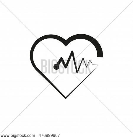 Logo Heart Beat Vector & Photo (Free Trial) | Bigstock