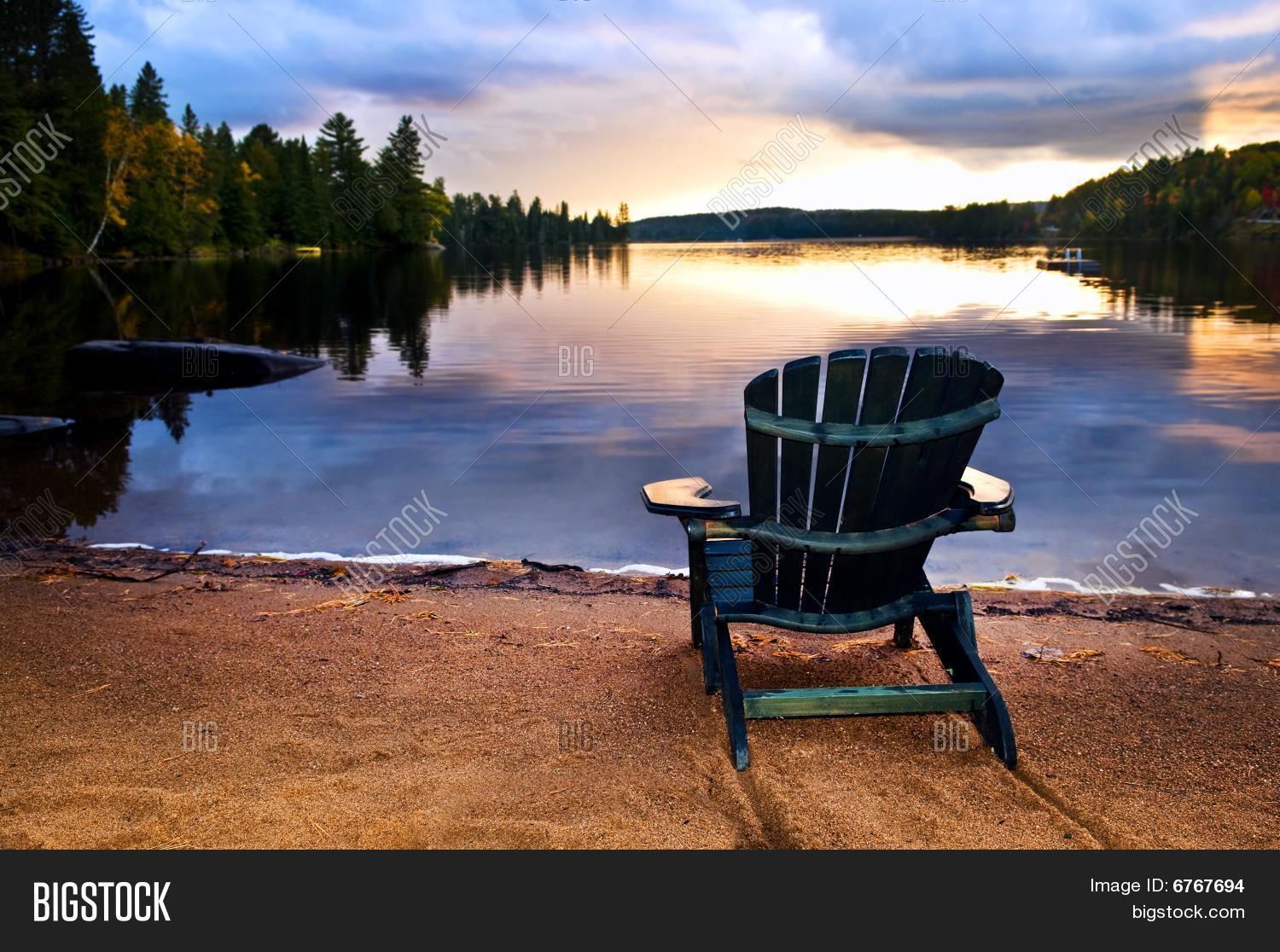 Wooden Chair Sunset On Image & Photo (Free Trial) | Bigstock