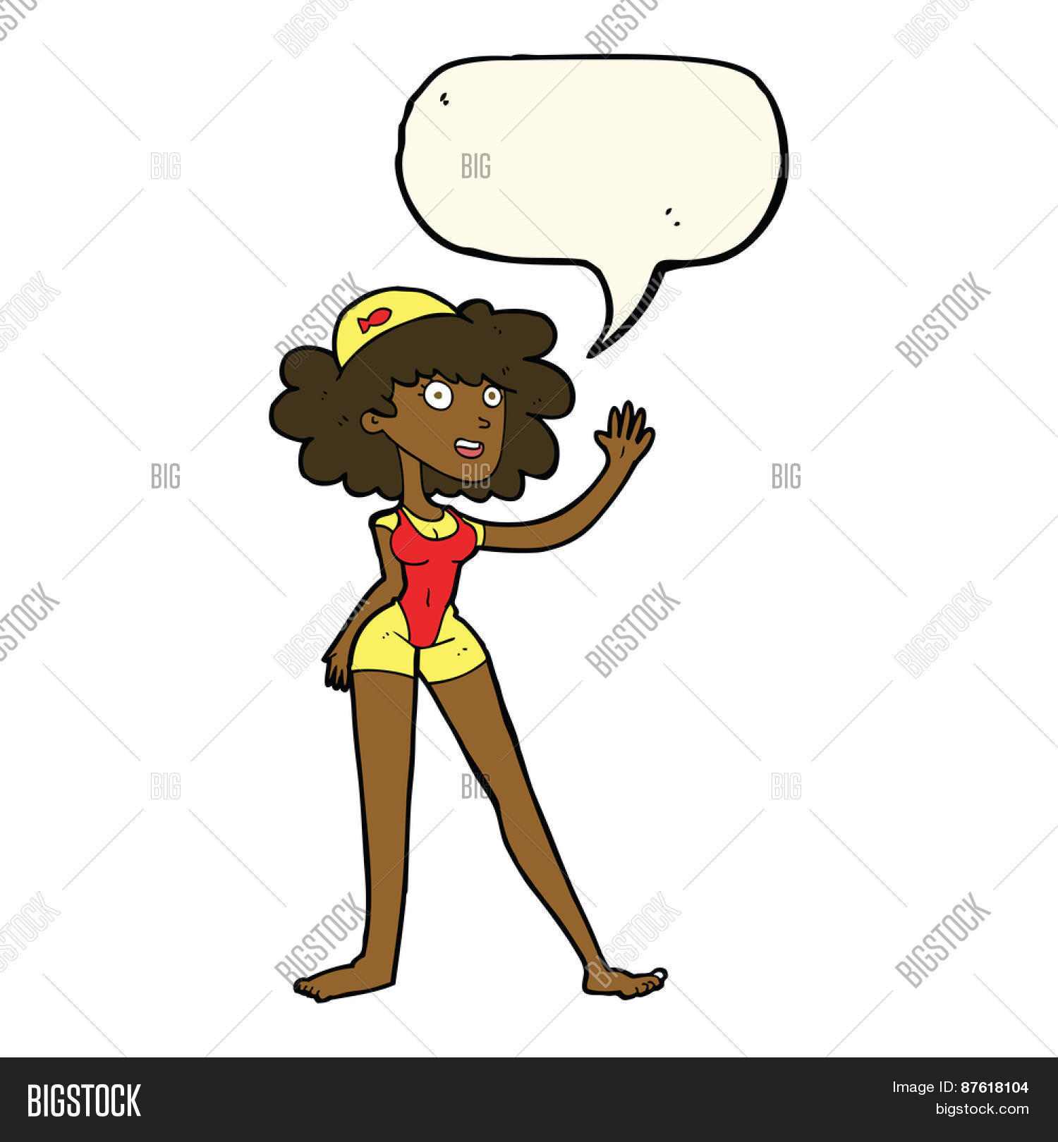Cartoon Swimmer Woman Vector & Photo (Free Trial) | Bigstock
