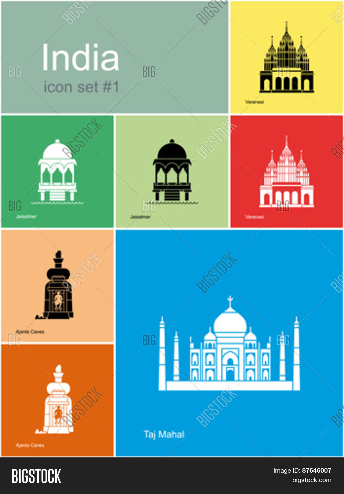 Landmarks India. Set Vector & Photo (Free Trial) | Bigstock