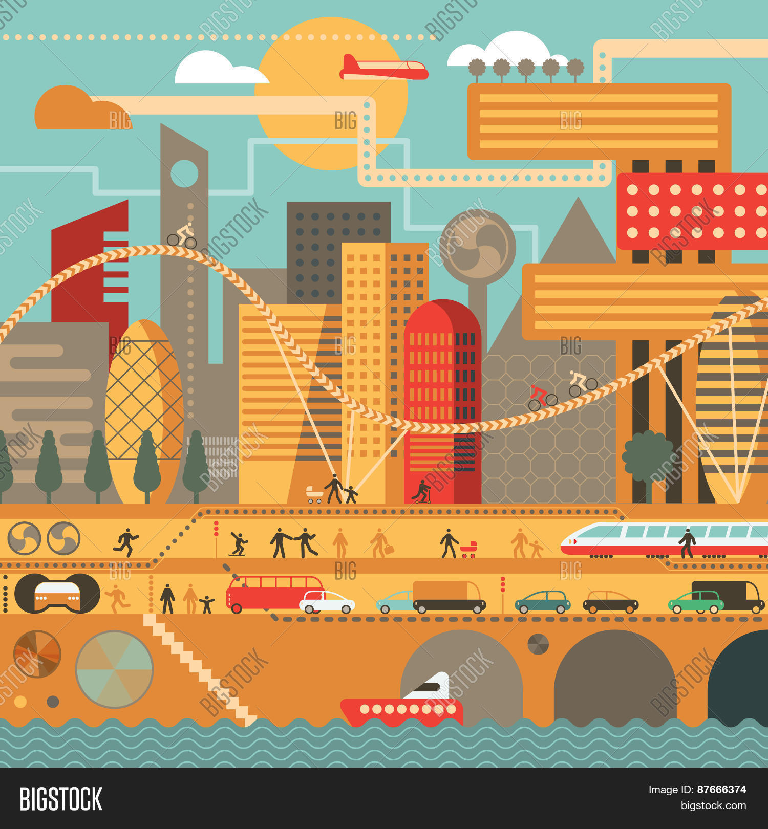 Future City Warm Vector & Photo (Free Trial) | Bigstock