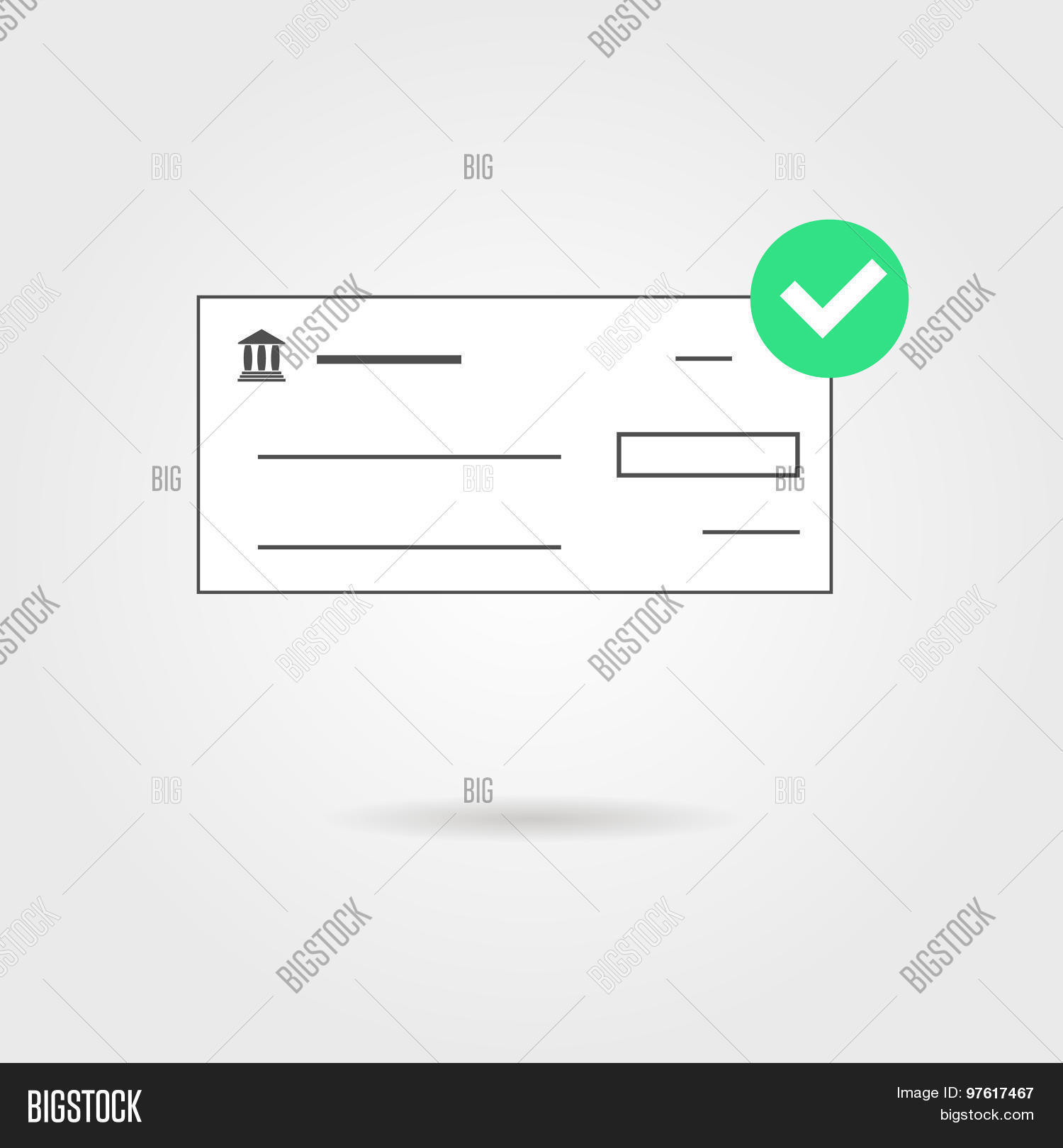 Bank Check Green Vector & Photo (Free Trial) | Bigstock