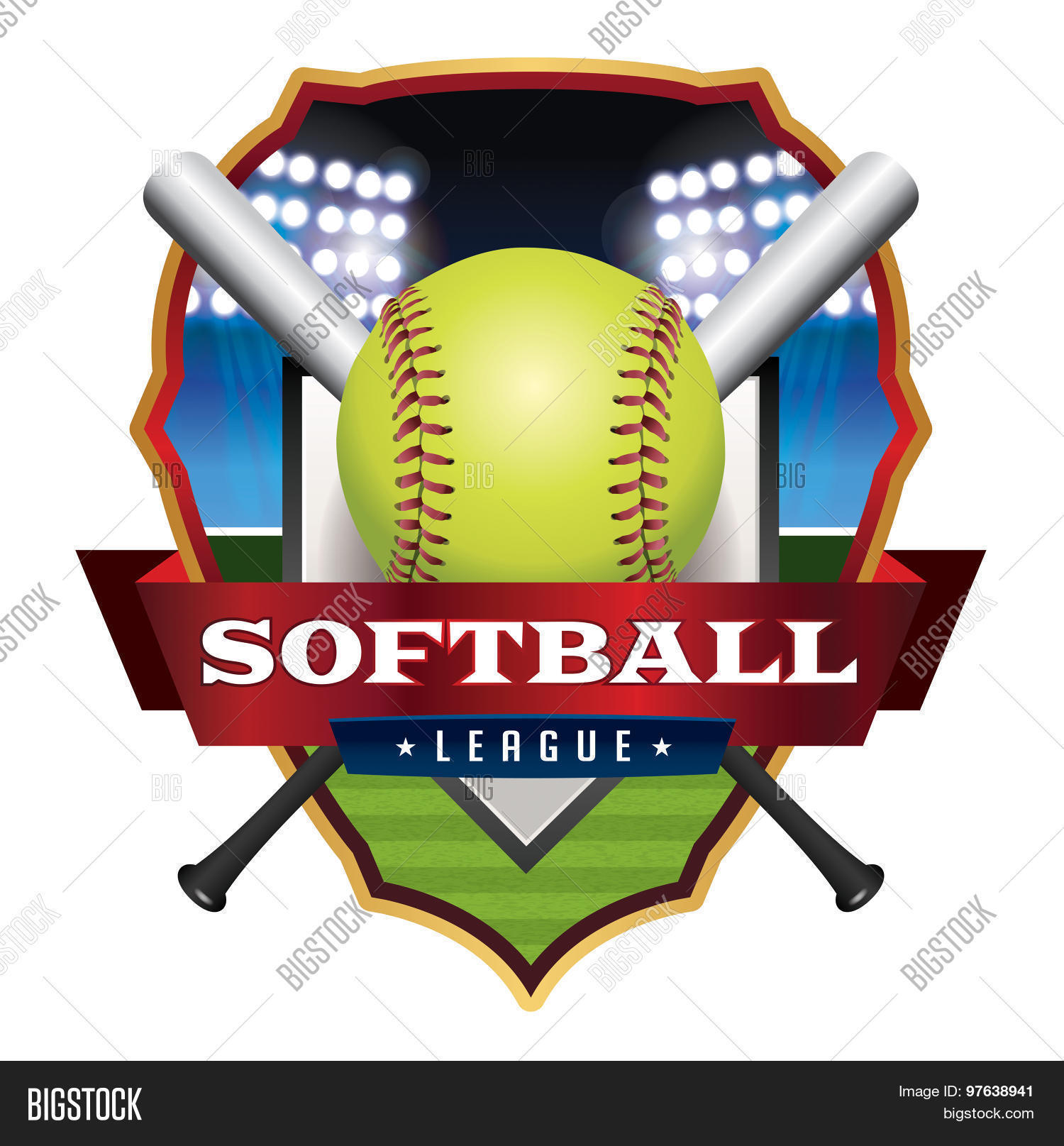 Softball League Vector & Photo (Free Trial) | Bigstock