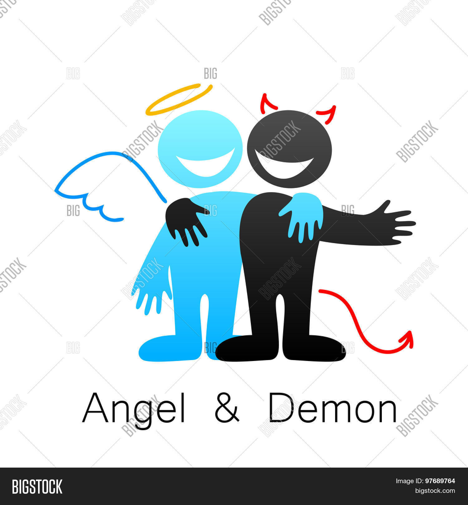 Angels Demons - Vector & Photo (Free Trial) | Bigstock