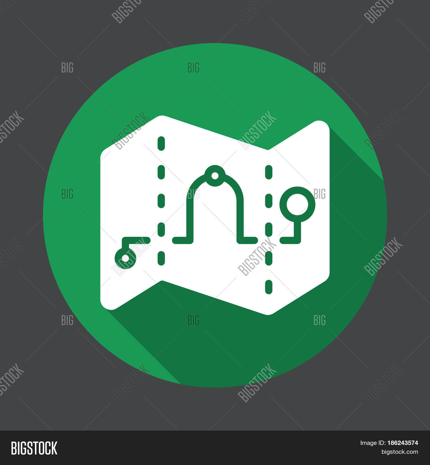 Route Map Waypoints Vector & Photo (Free Trial) | Bigstock