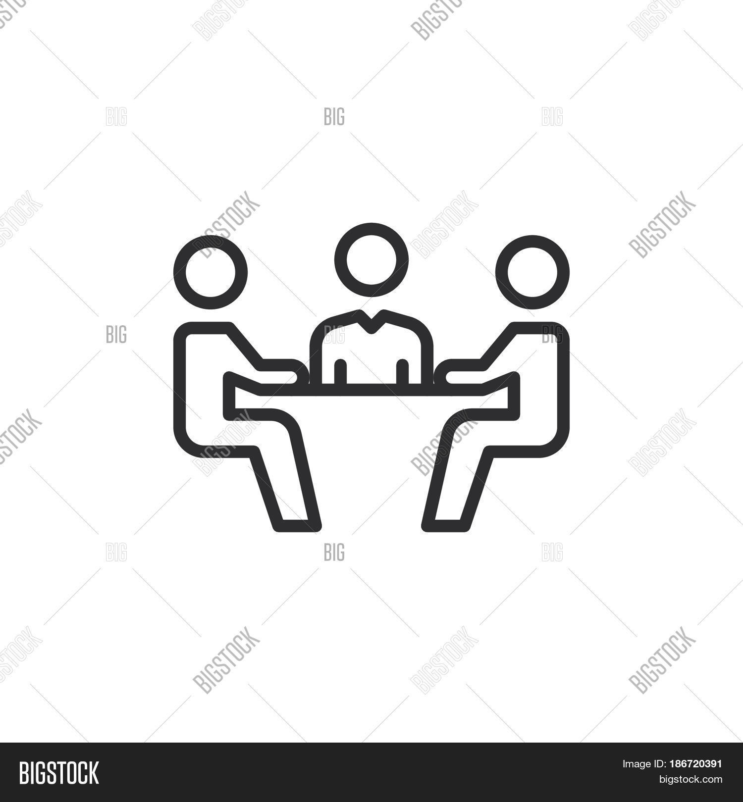 Business Meeting Line Vector & Photo (Free Trial) | Bigstock