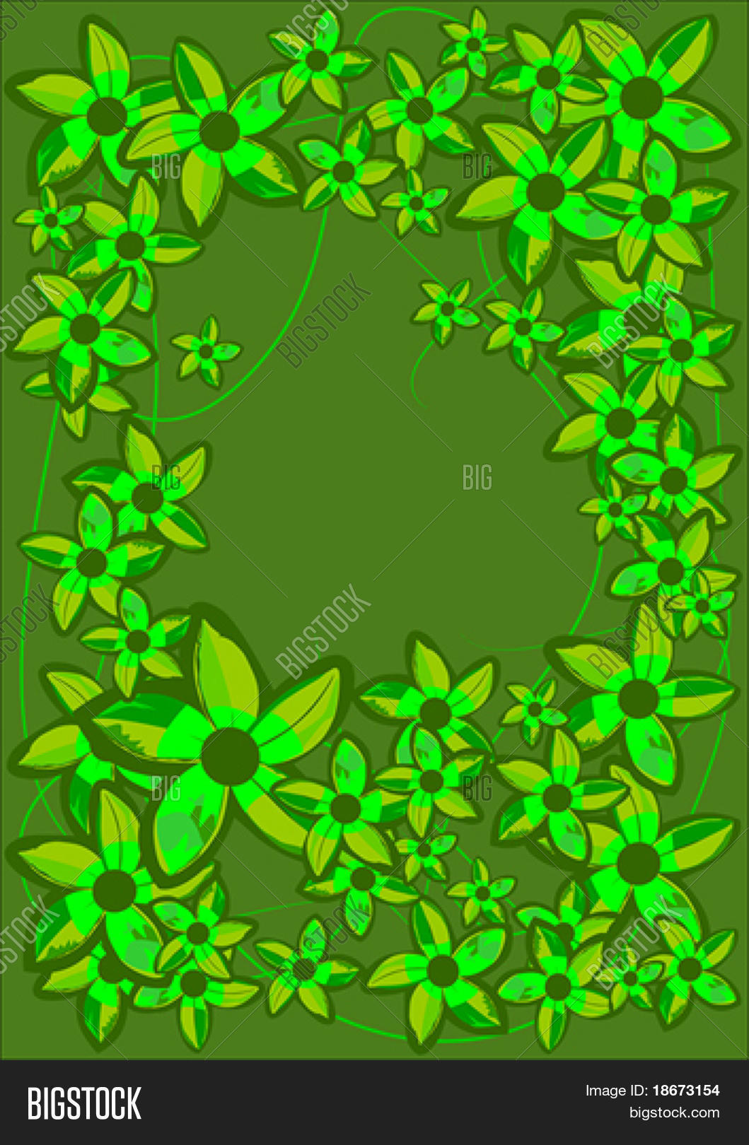 Green Flowers Frame. Vector & Photo (Free Trial) | Bigstock