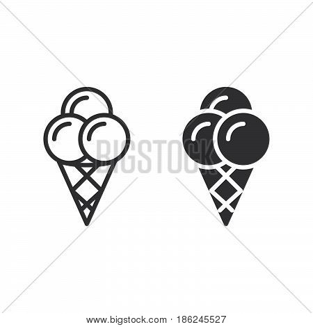 Ice Cream Cone Line Vector & Photo (Free Trial) | Bigstock