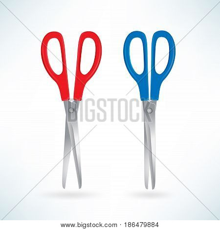 Scissors. Red Blue. Vector & Photo (Free Trial) | Bigstock