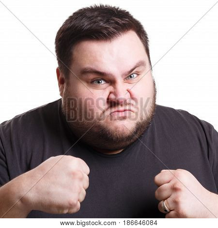 Furious Angry Fat Man Image & Photo (Free Trial) | Bigstock