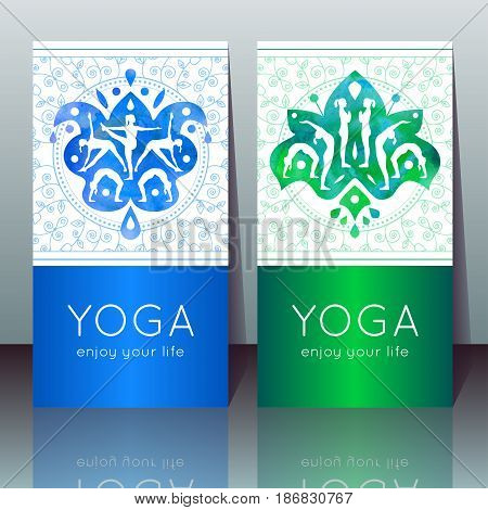 Vector Yoga Cards Vector & Photo (Free Trial) | Bigstock
