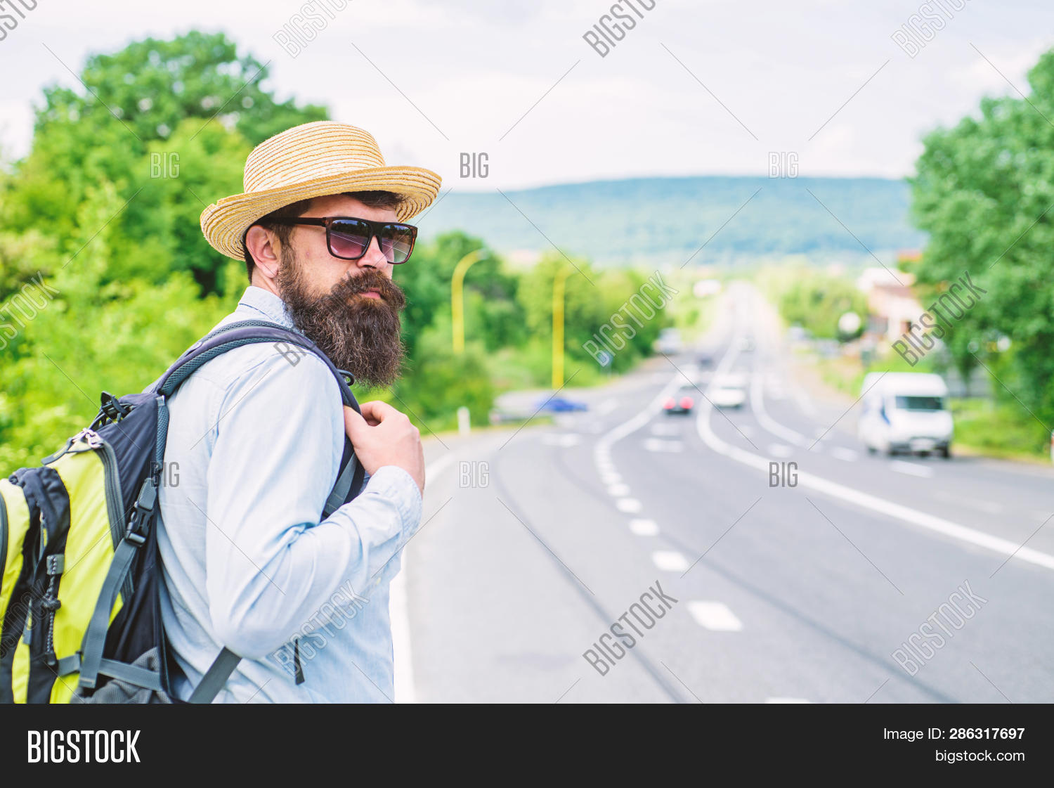 Man Edge Highway Wait Image & Photo (Free Trial) | Bigstock
