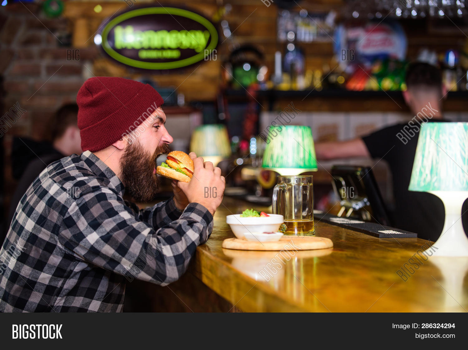 Man Beard Eat Burger Image & Photo (Free Trial) | Bigstock