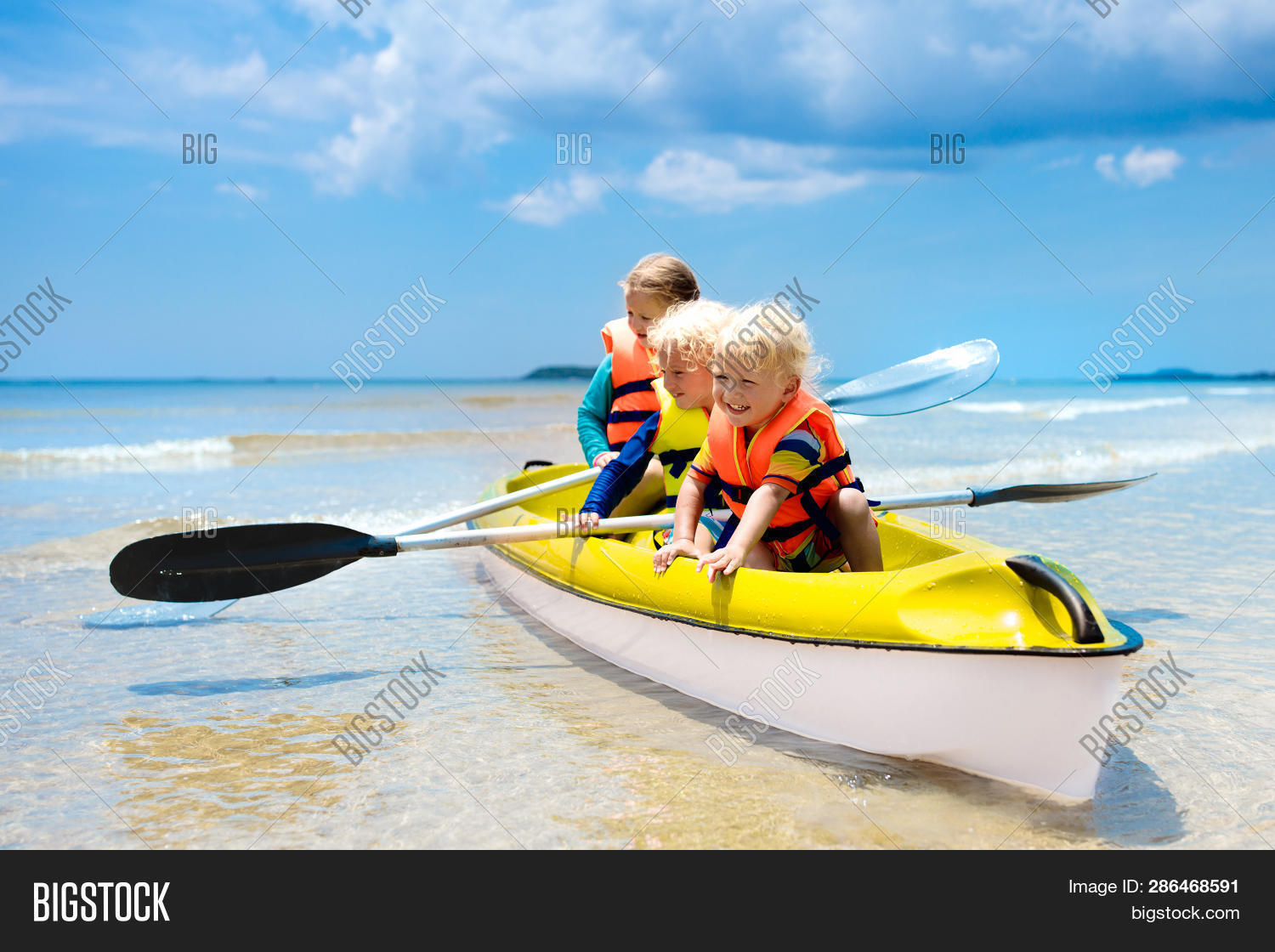 Kids Kayaking Ocean. Image & Photo (Free Trial) | Bigstock
