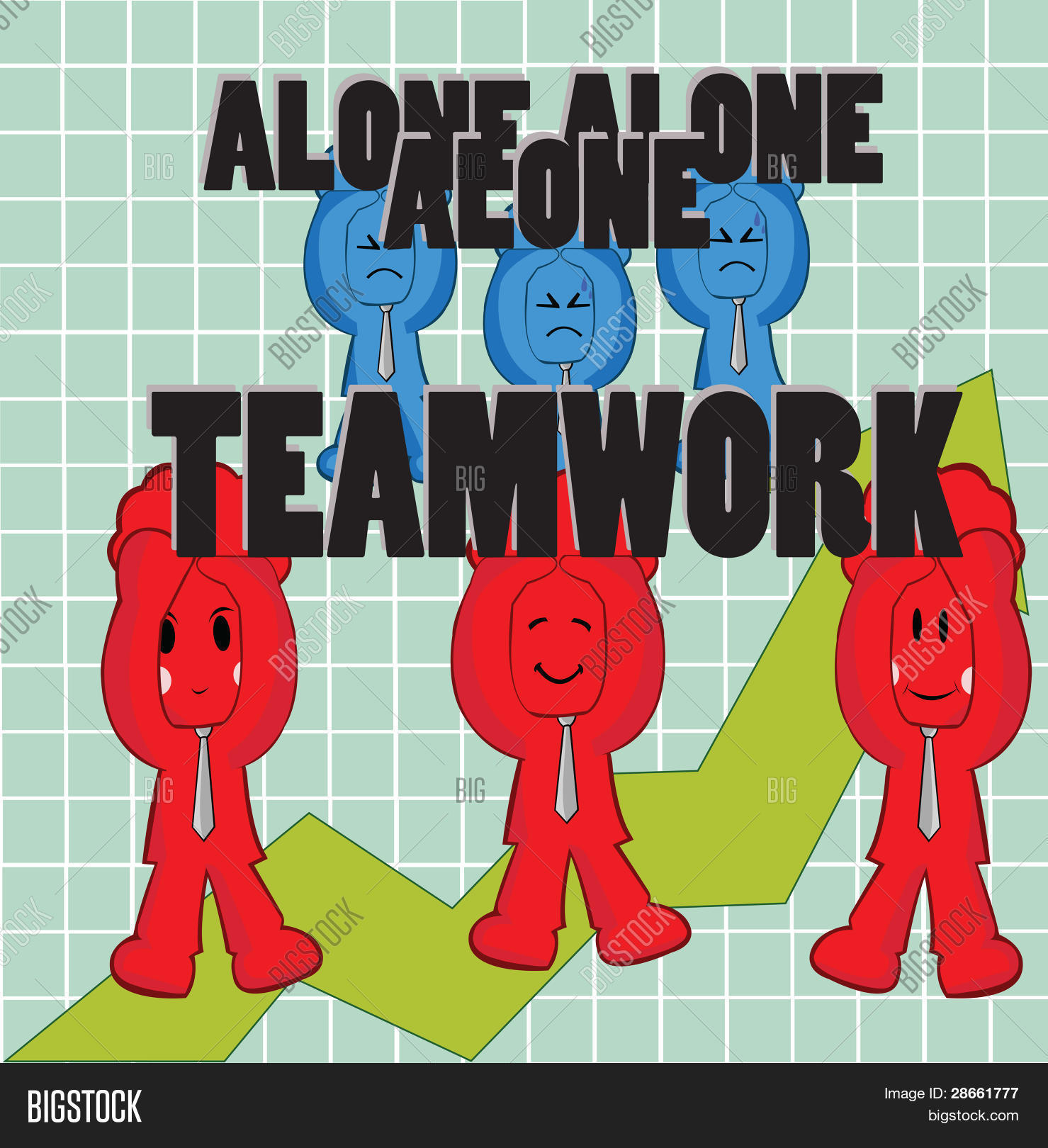 Alone VS Teamwork Vector & Photo (Free Trial) | Bigstock