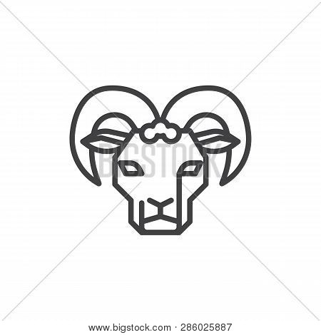 Ram Head Line Icon. Vector & Photo (Free Trial) | Bigstock