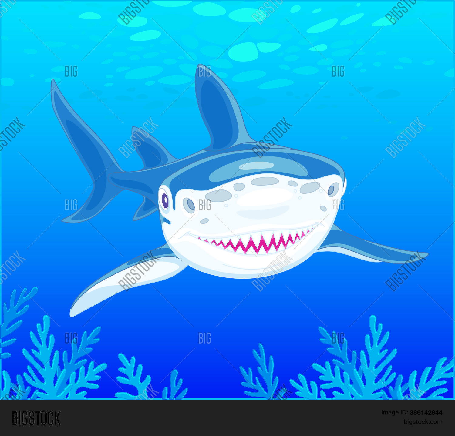 Shark Swimming Over Vector & Photo (Free Trial) | Bigstock