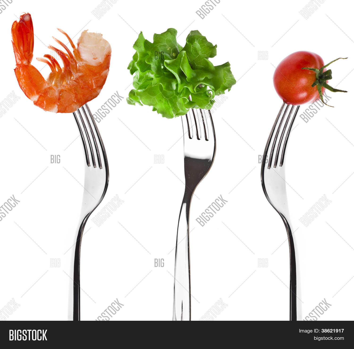 Foods On Fork Isolated Image & Photo (Free Trial) | Bigstock