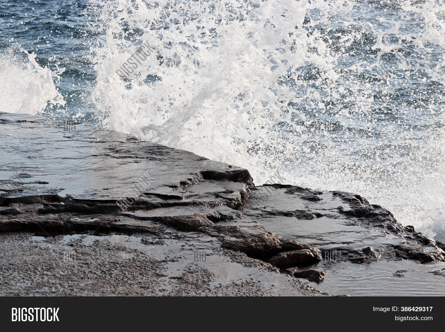 Waves Break On Rocks Image & Photo (Free Trial) | Bigstock