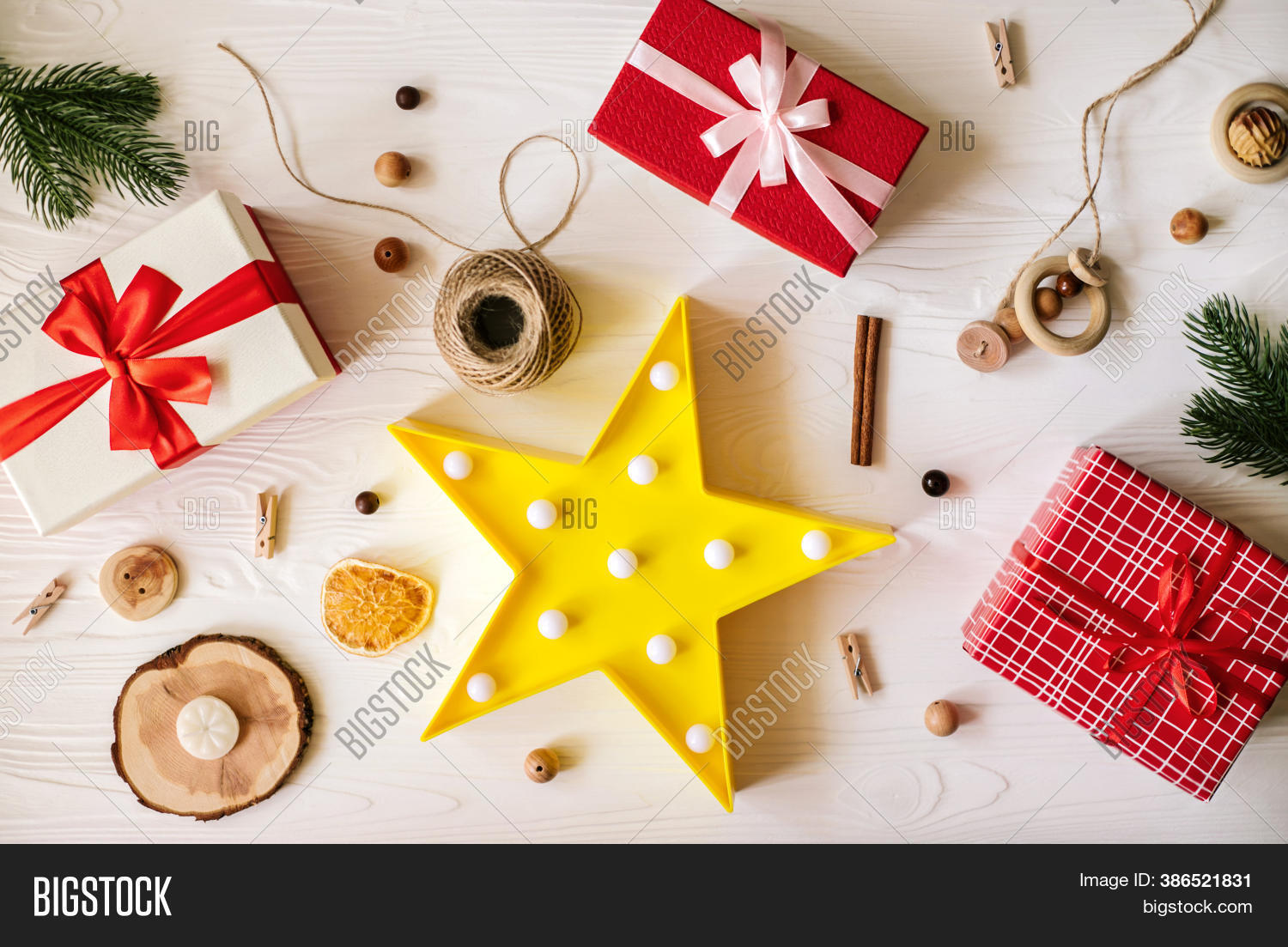 Festive Gift Boxes On Image & Photo (Free Trial) | Bigstock