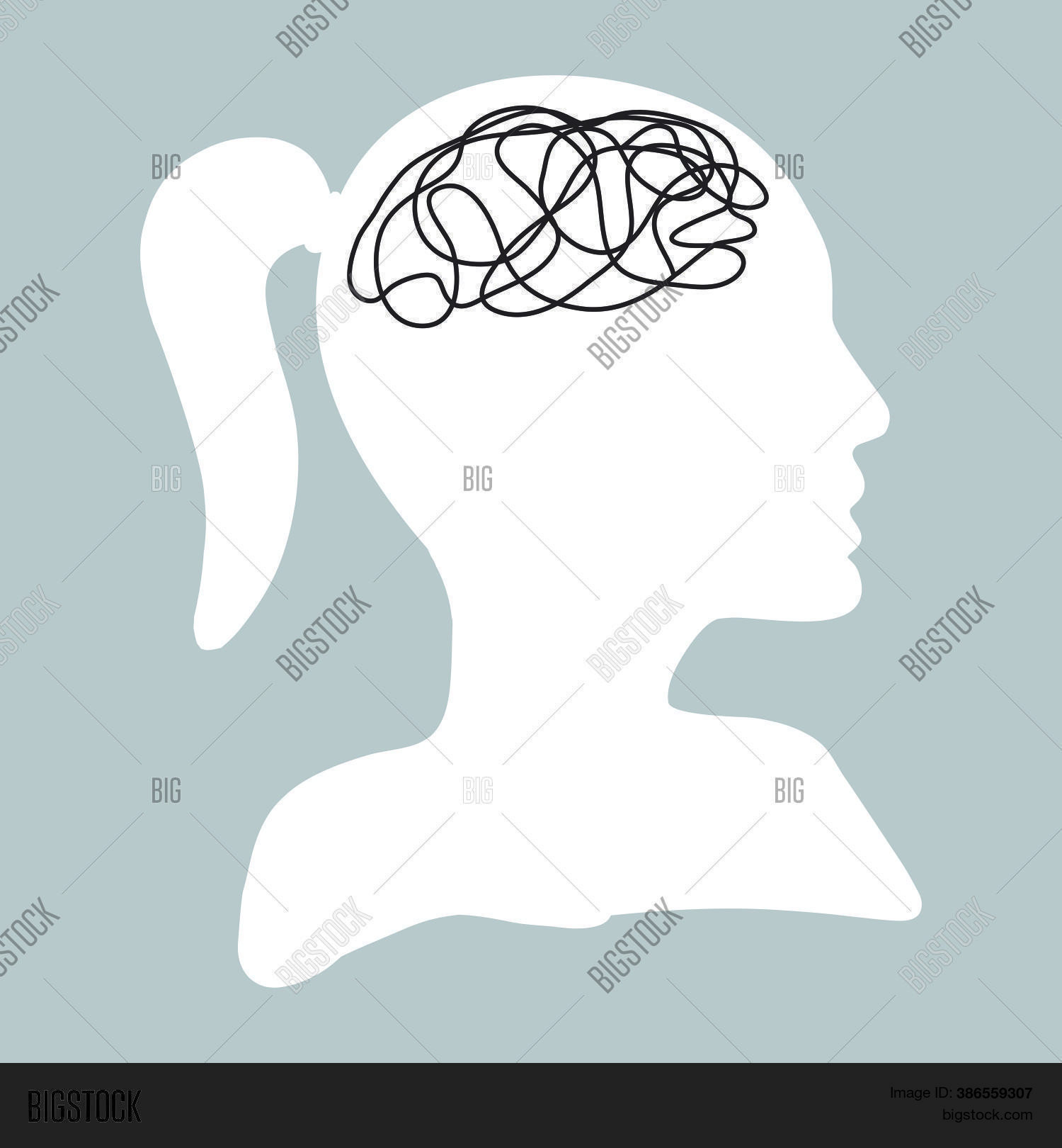 Woman Head Tangled Vector & Photo (Free Trial) | Bigstock