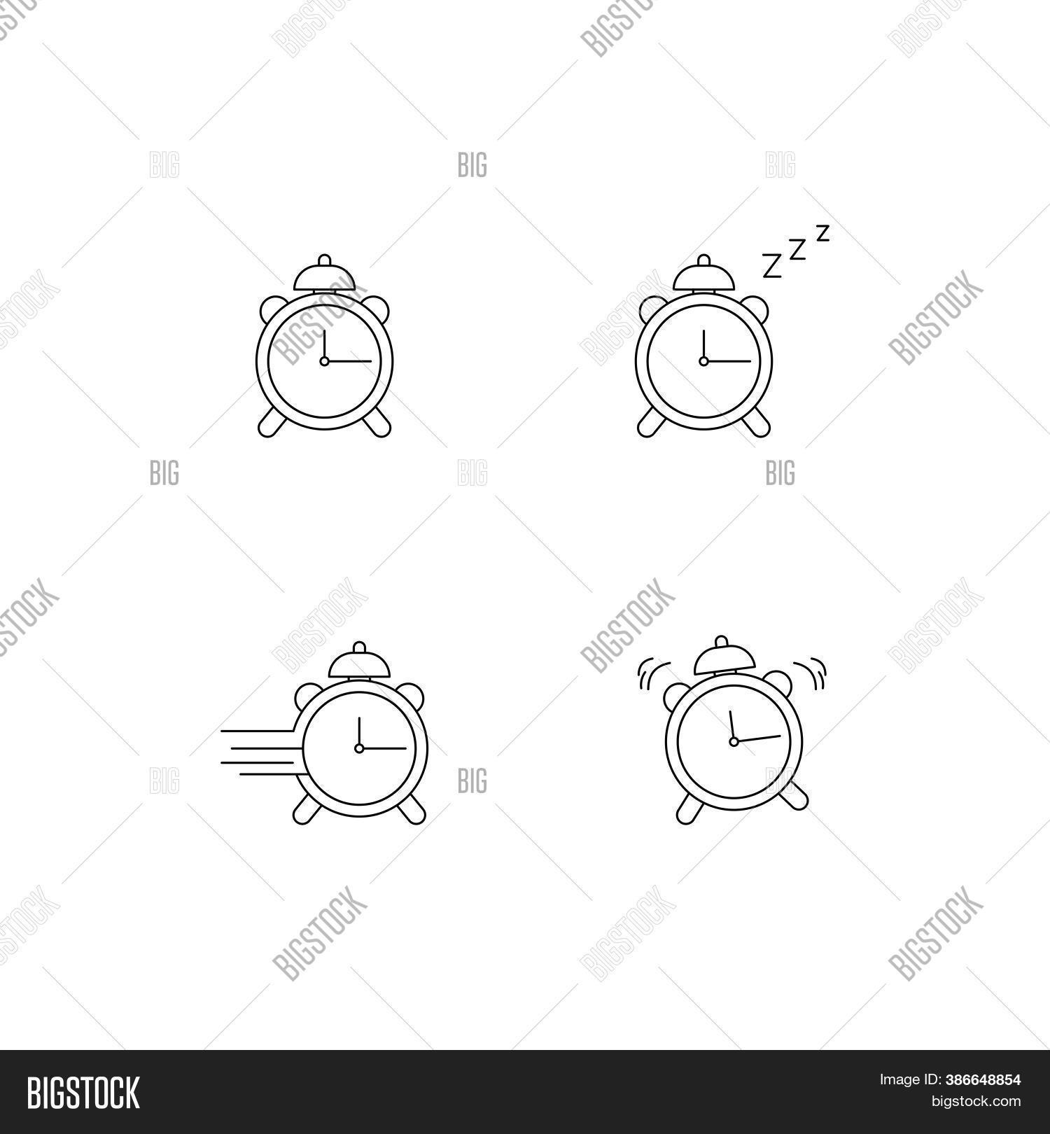Ring Clock Icon Set Vector & Photo (Free Trial) | Bigstock