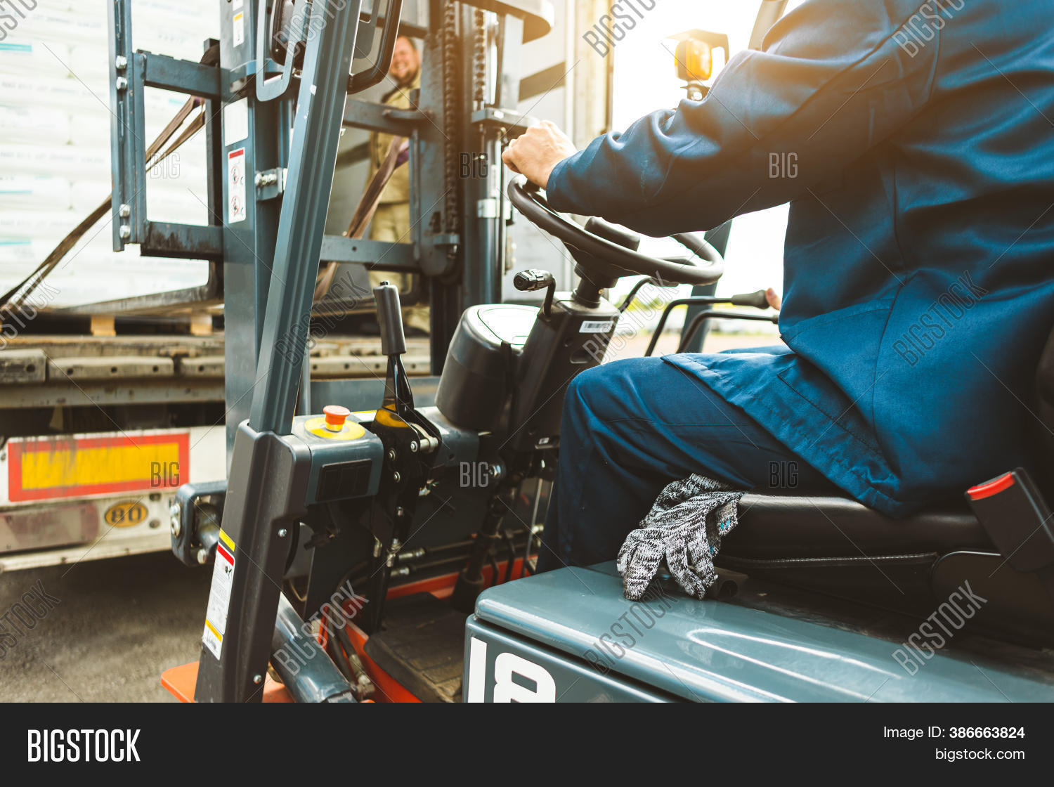 Man On Forklift Works Image & Photo (Free Trial) | Bigstock