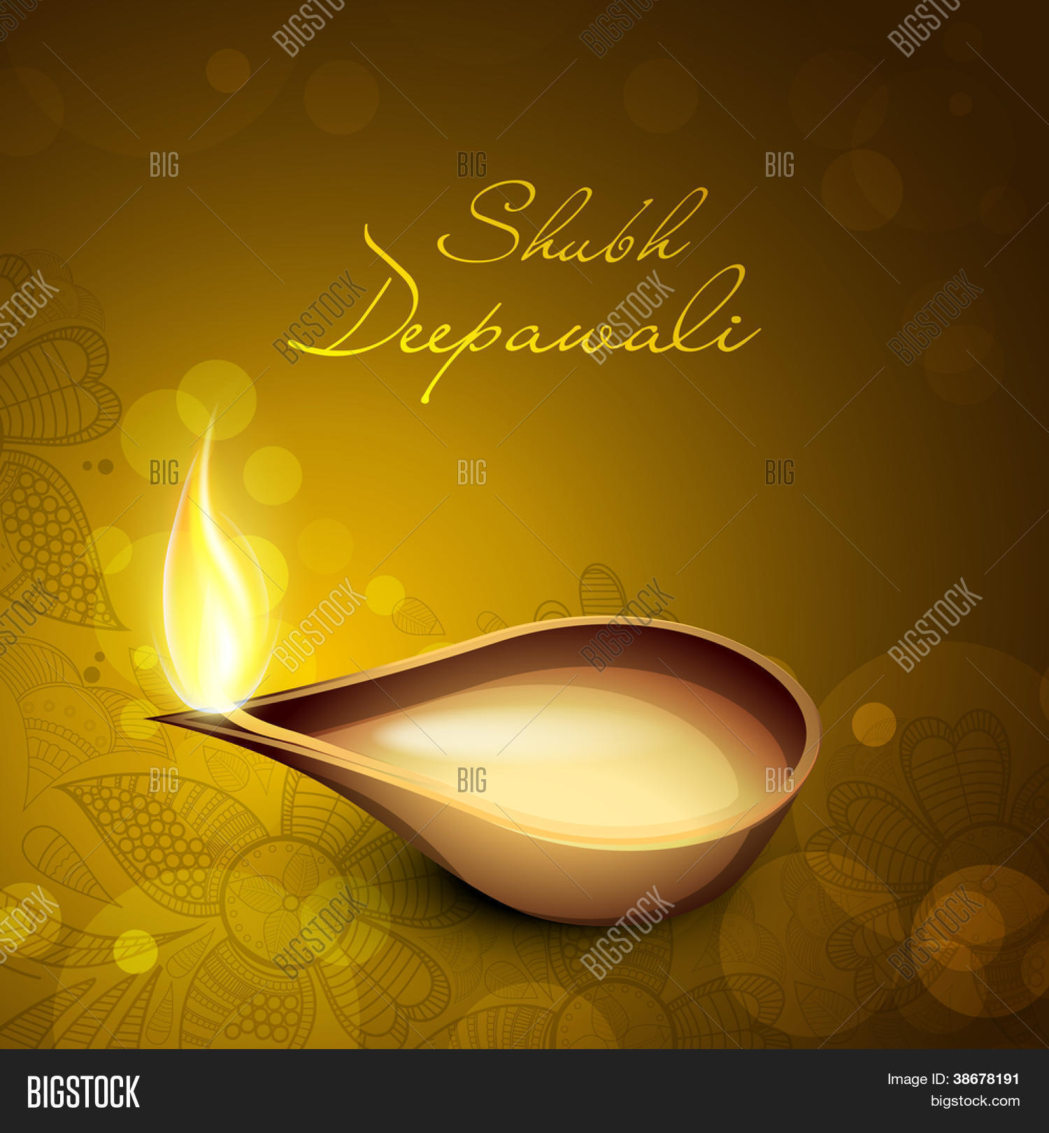 Greeting Card Diya Vector & Photo (Free Trial) | Bigstock