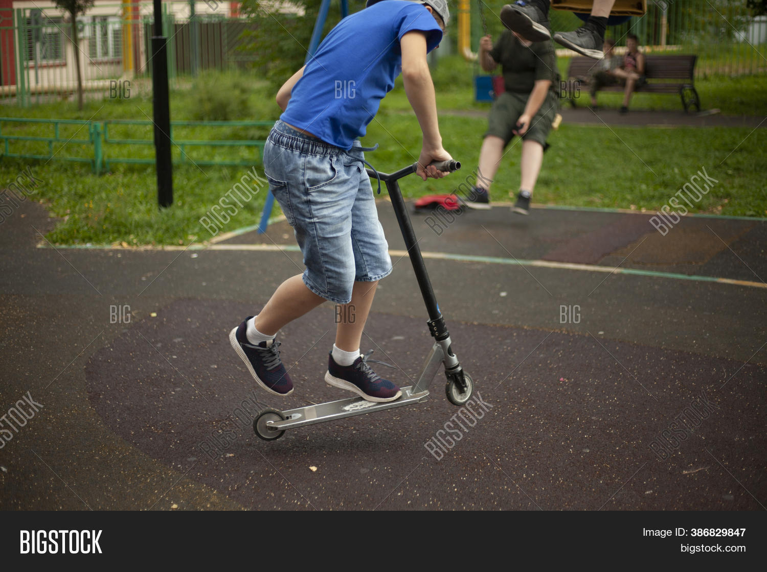 Child Riding Scooter Image & Photo (Free Trial) | Bigstock