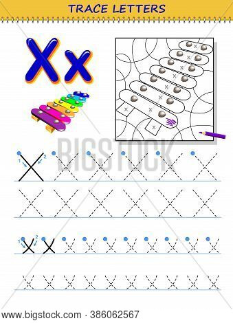 Tracing Letter X Vector & Photo (Free Trial) | Bigstock