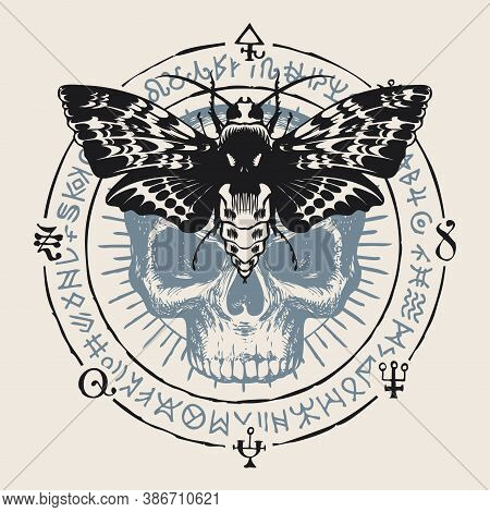 Hand-drawn Scary Moth Vector & Photo (Free Trial) | Bigstock