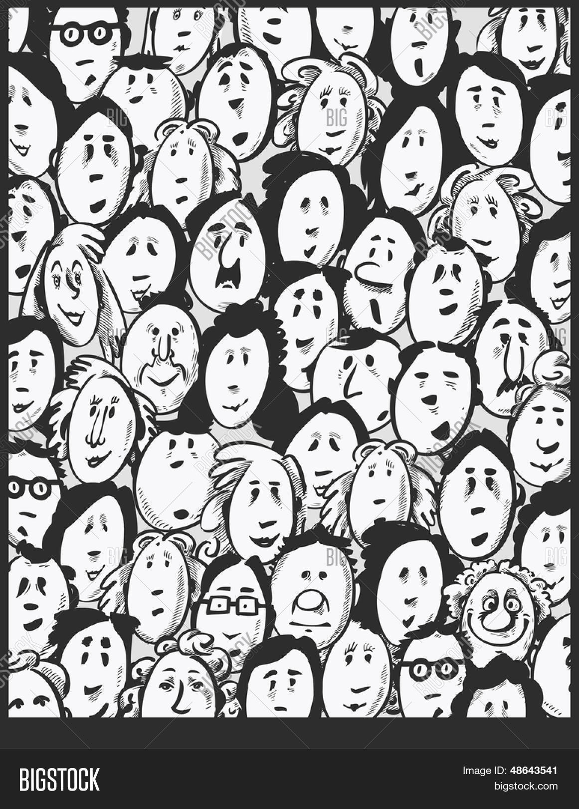 People Crowd -cartoon Vector & Photo (Free Trial) | Bigstock