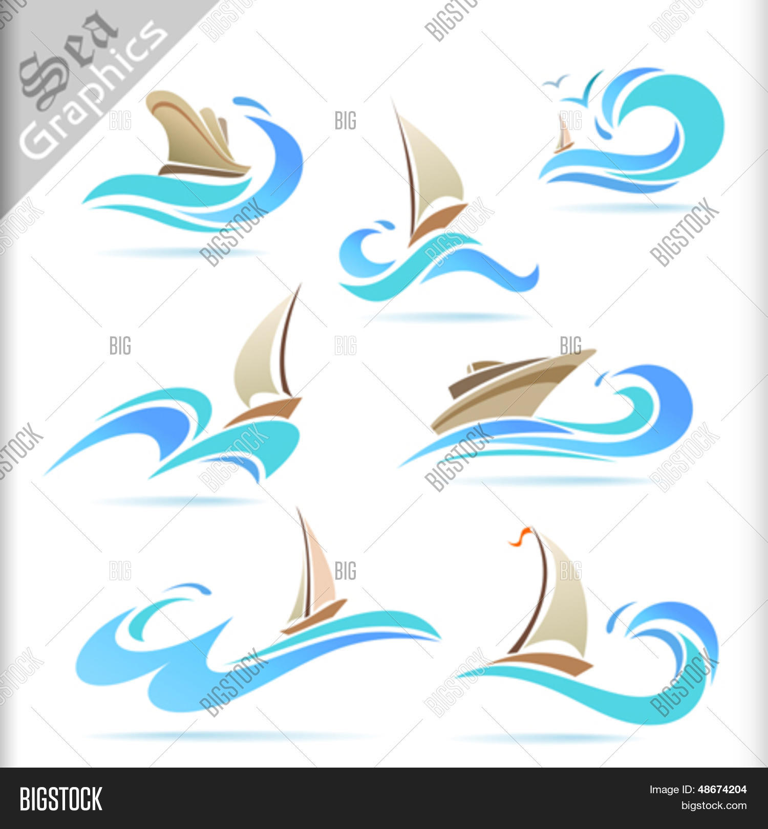 Sea Graphics Series Vector & Photo (Free Trial) | Bigstock