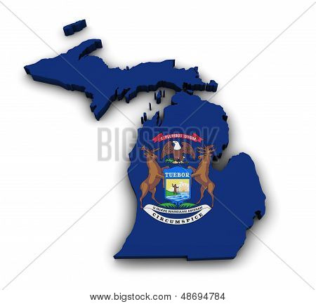 Michigan Map Flag Image & Photo (Free Trial) | Bigstock