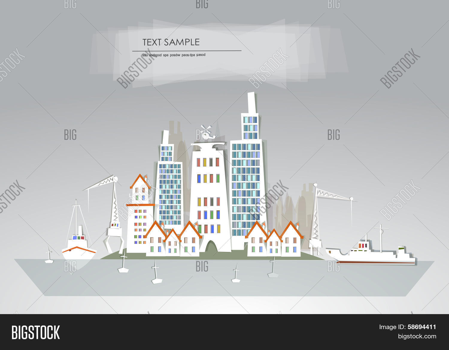 Big Port Illustration Vector & Photo (Free Trial) | Bigstock