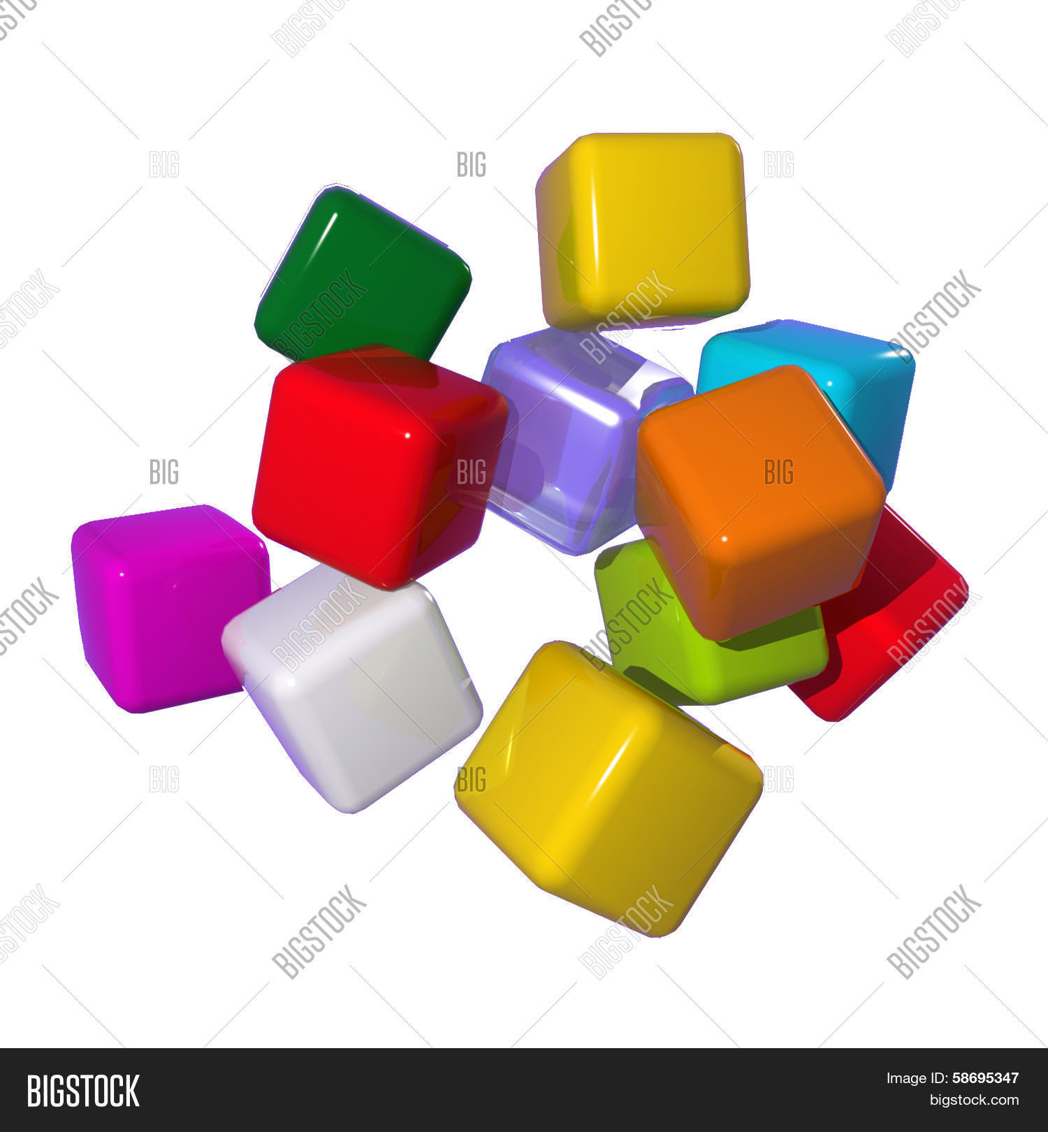 Plastic Cubes Floating Image & Photo (Free Trial) | Bigstock