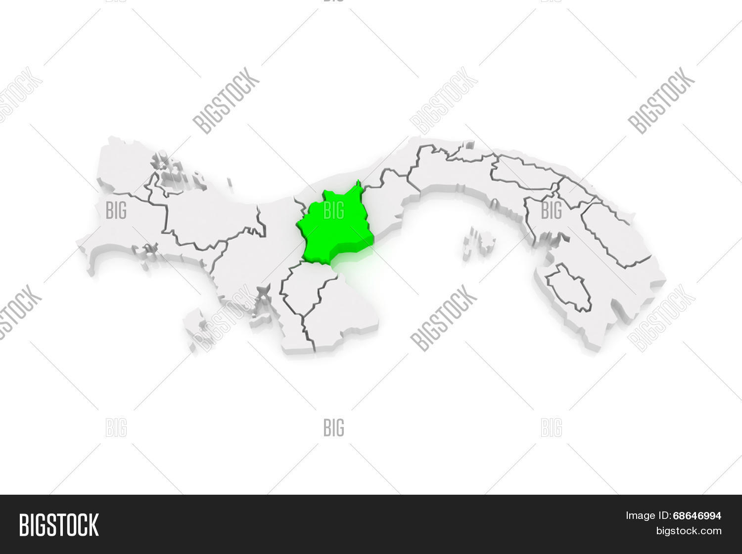 Map Cocle. Panama. 3d Image & Photo (Free Trial) | Bigstock