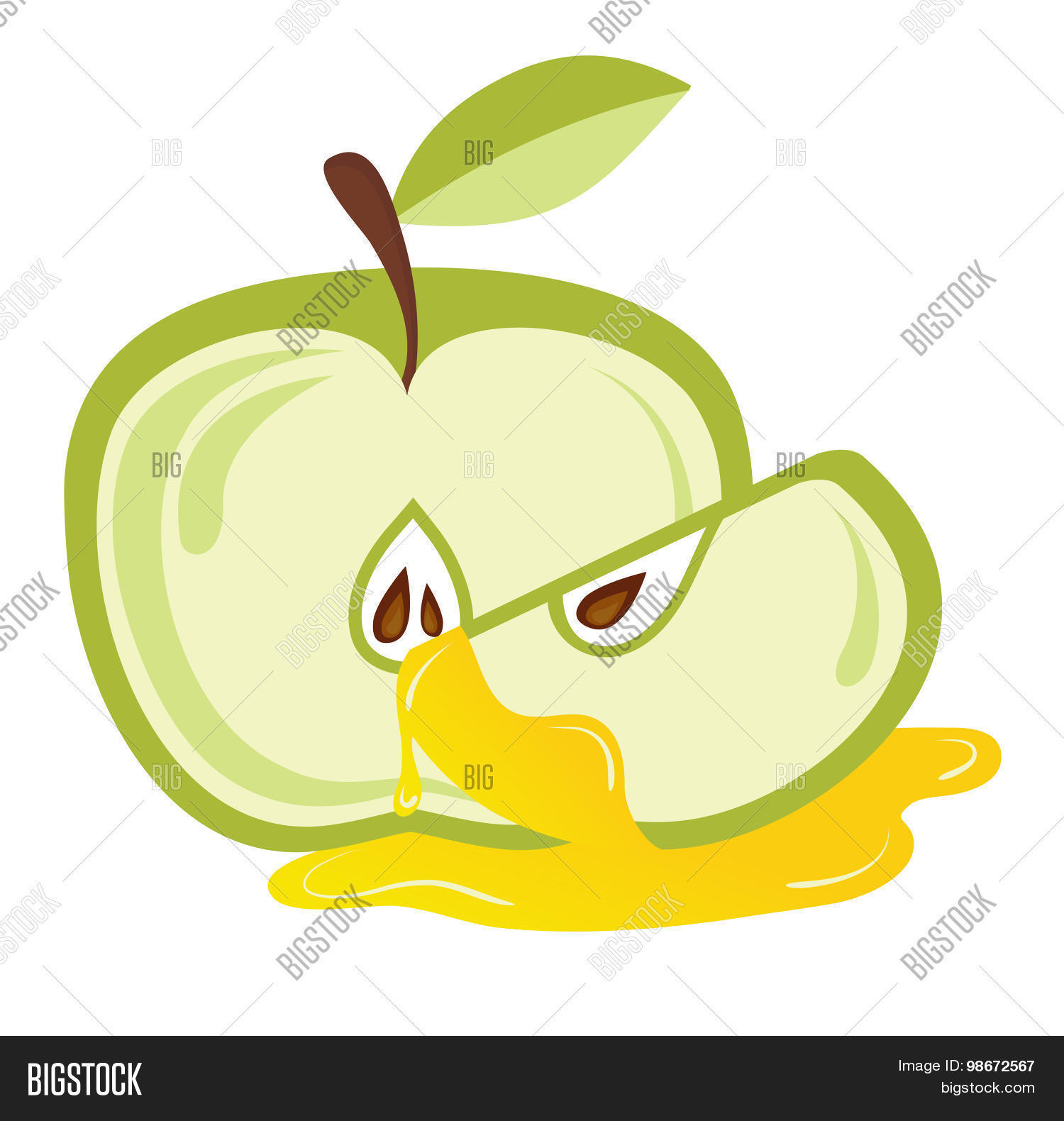 Apple Honey Dripping Vector & Photo (Free Trial) | Bigstock
