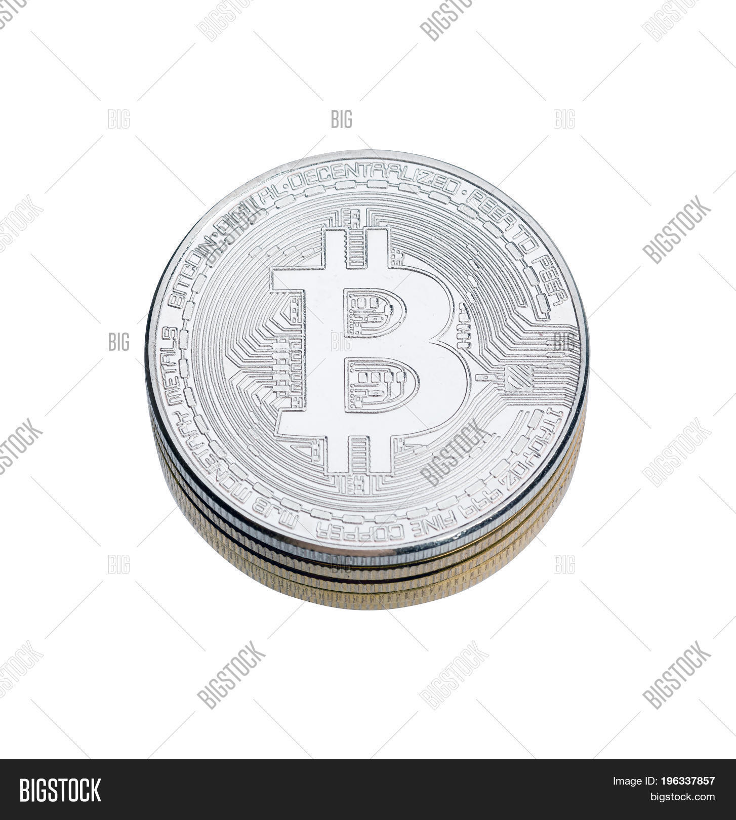 SIlver Bitcoin On Image & Photo (Free Trial) | Bigstock
