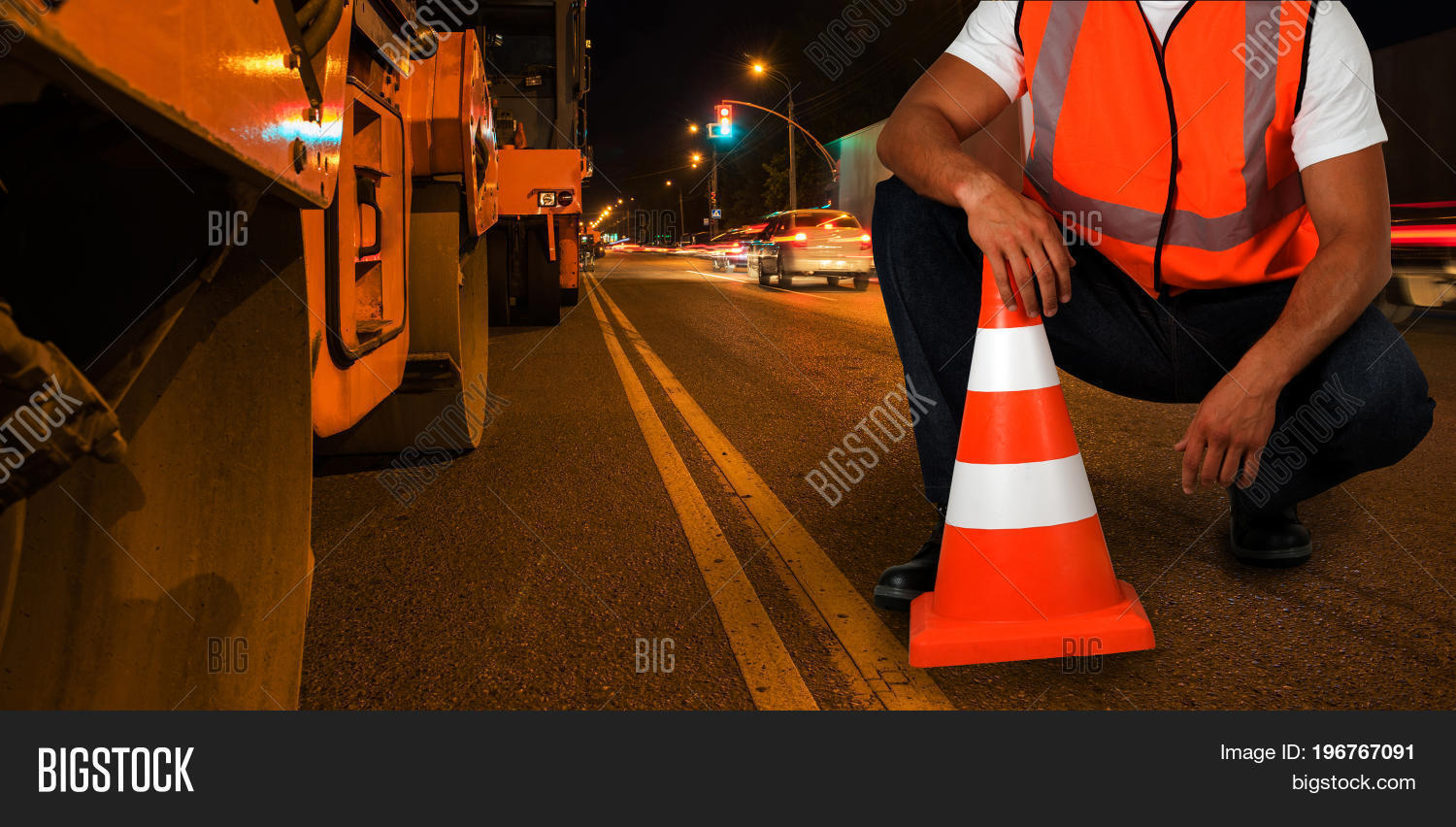 Repairing Road Night Image & Photo (Free Trial) | Bigstock